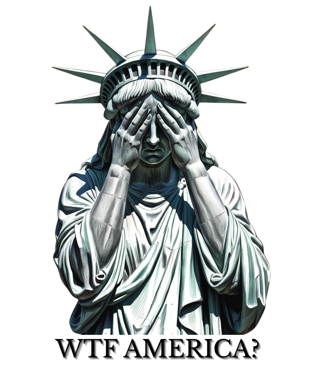 WTF America PNG, Statue of Liberty Facepalm Design, Wtf America Funny ...