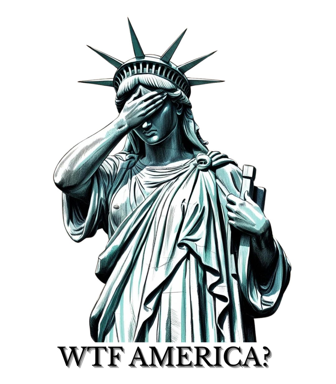 WTF America PNG, Statue of Liberty Facepalm Design, Wtf America Funny ...