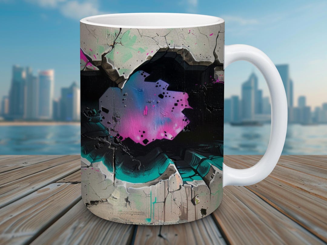 Graffiti Art Ceramic Mug, Vibrant Urban Decor, Unique Gift for Coffee ...