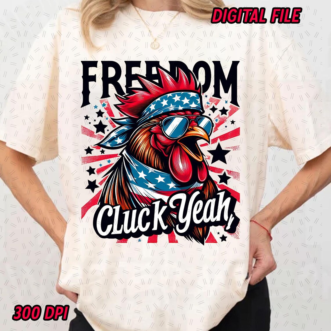 Freedom Cluck Yeah 4th of July Png, Boho Floral Fourth of July Png ...