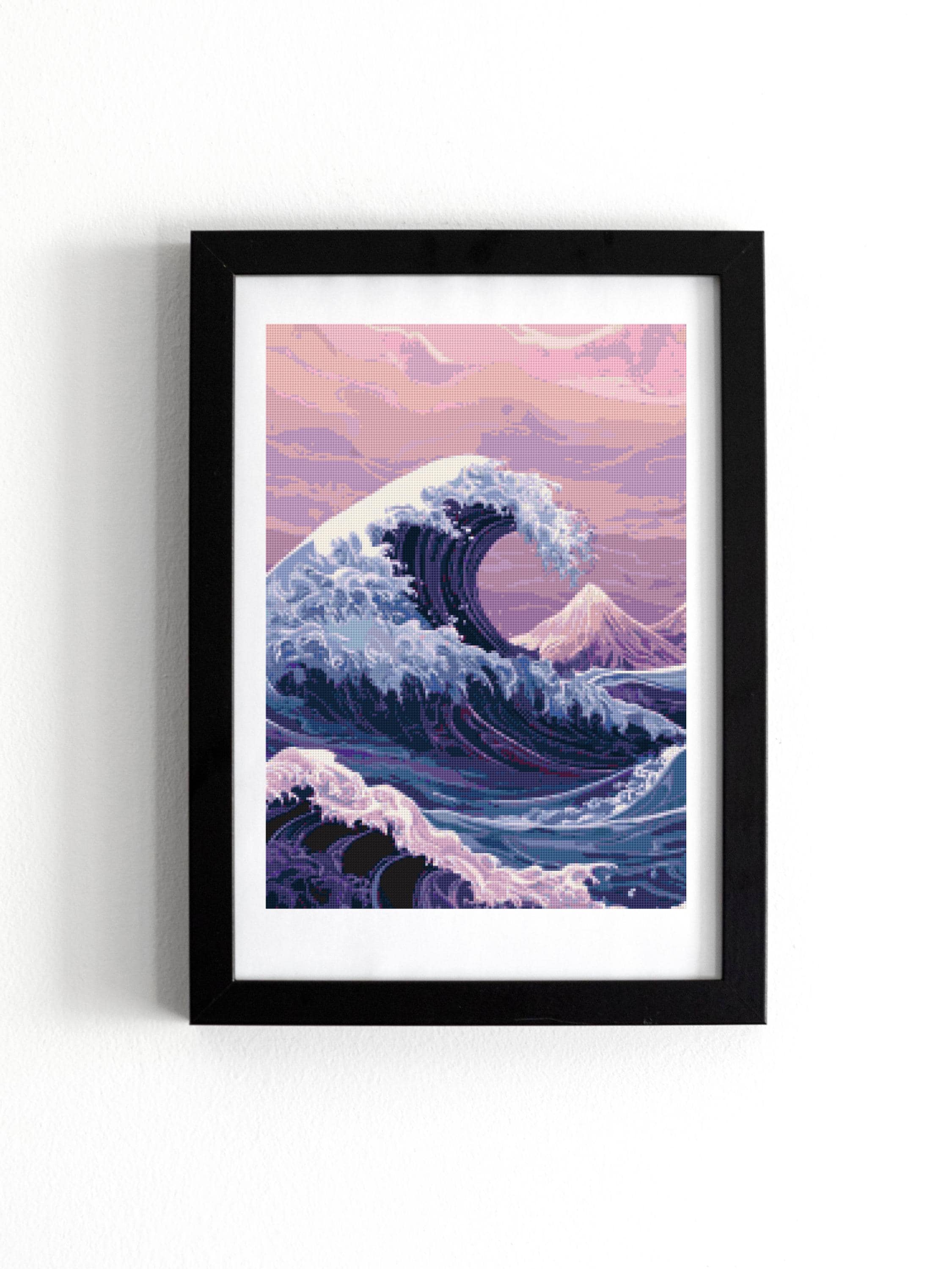 Great Wave Cross Stitch Pattern | Japanese Ocean Embroidery PDF ...
