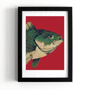 Fish Cross Stitch Pattern | Realistic Bass Embroidery Design | Angler ...