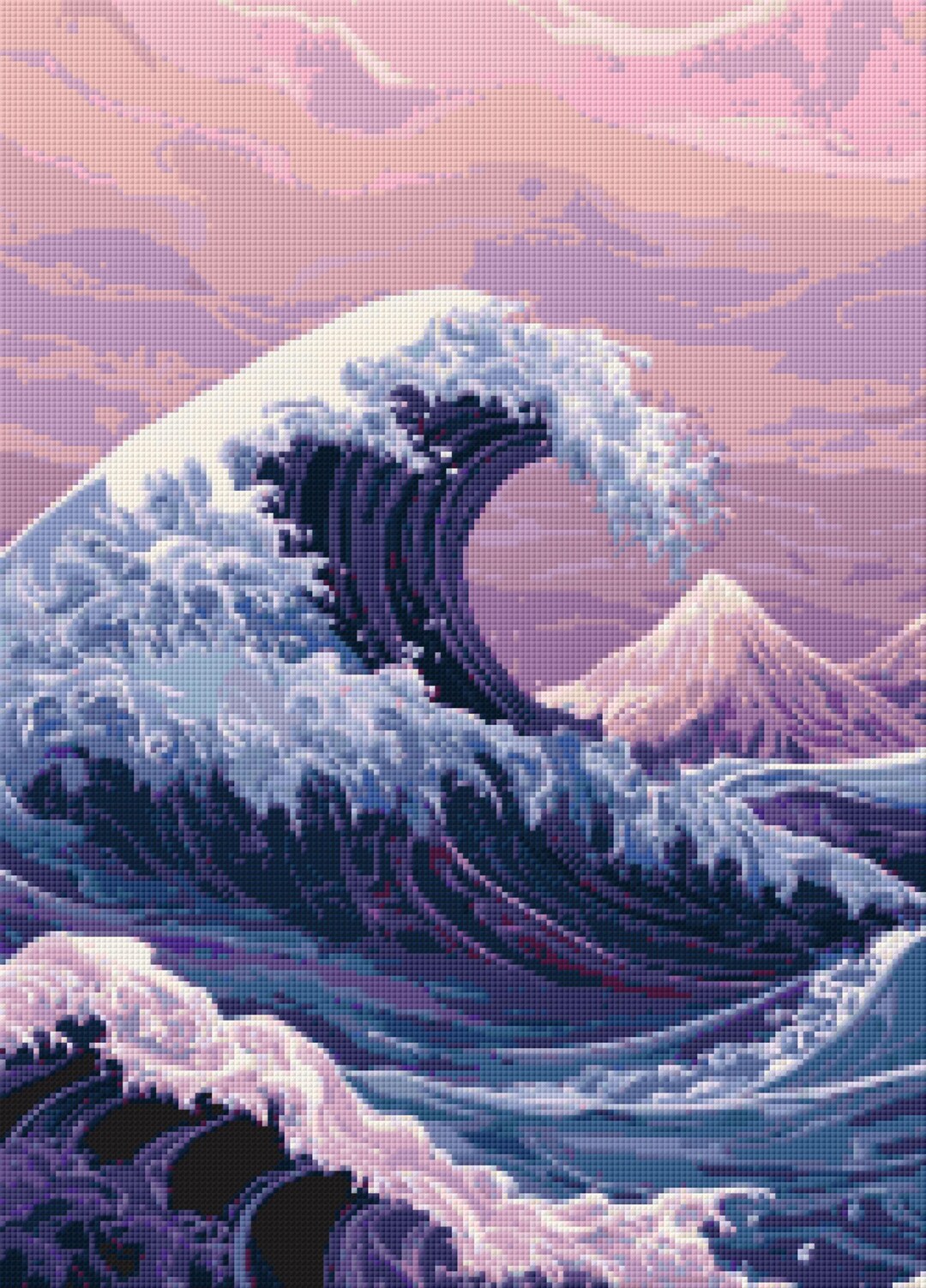 Great Wave Cross Stitch Pattern | Japanese Ocean Embroidery PDF ...
