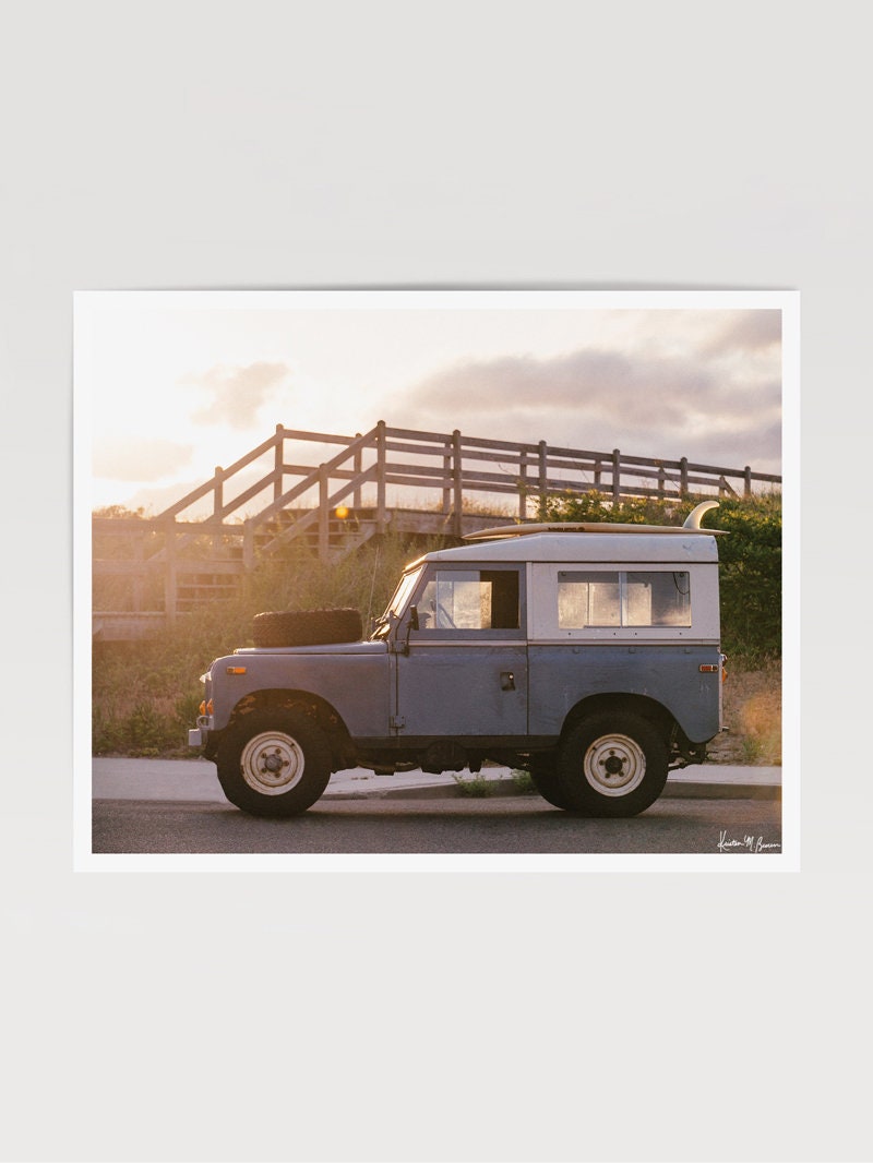 Shore Rover - Jersey Shore Land Rover Surfboard Beach Print, Land Rover ...
