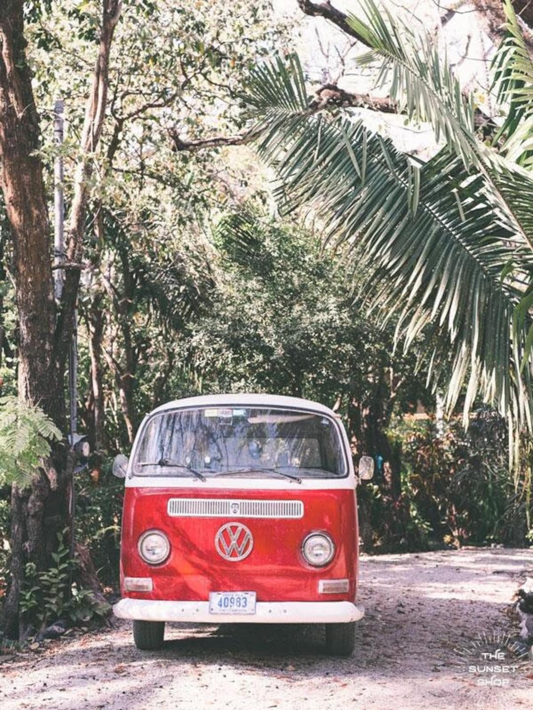 Jingle Bus Red VW Bus Print, Costa Rica Print, Costa Rica Photography ...