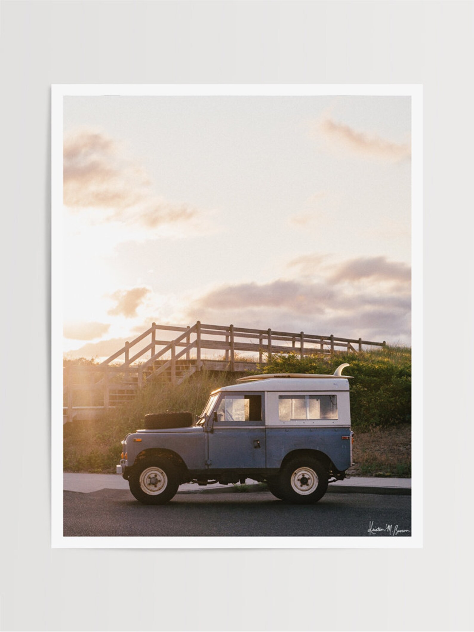 Shore Rover - Jersey Shore Land Rover Surfboard Beach Print, Land Rover ...