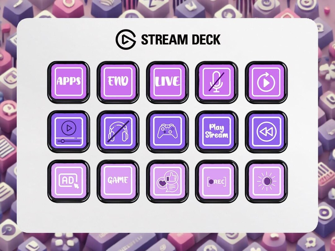 Streamdeck Keyboard Icons Pink Version - Etsy