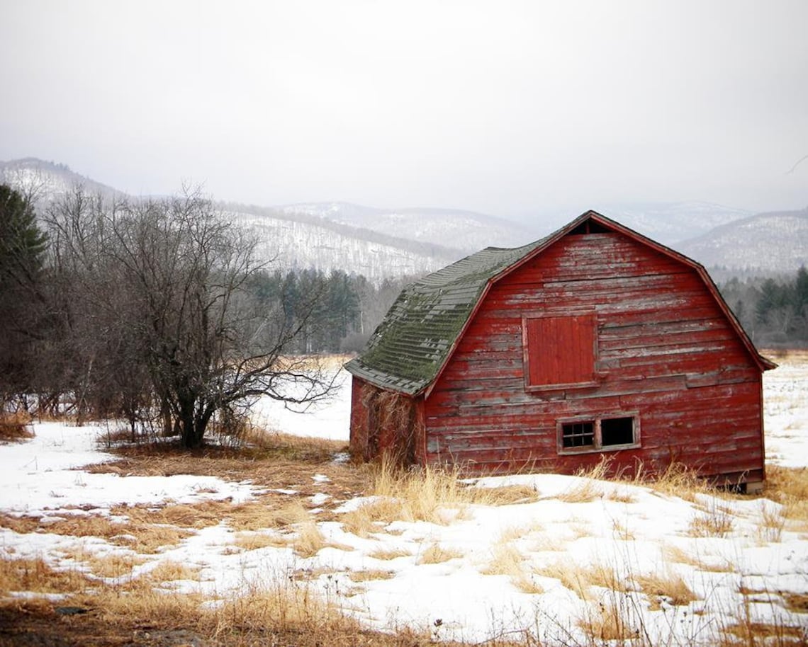 Rustic Winter Barn, Digital Download Photography, Nature Photography ...