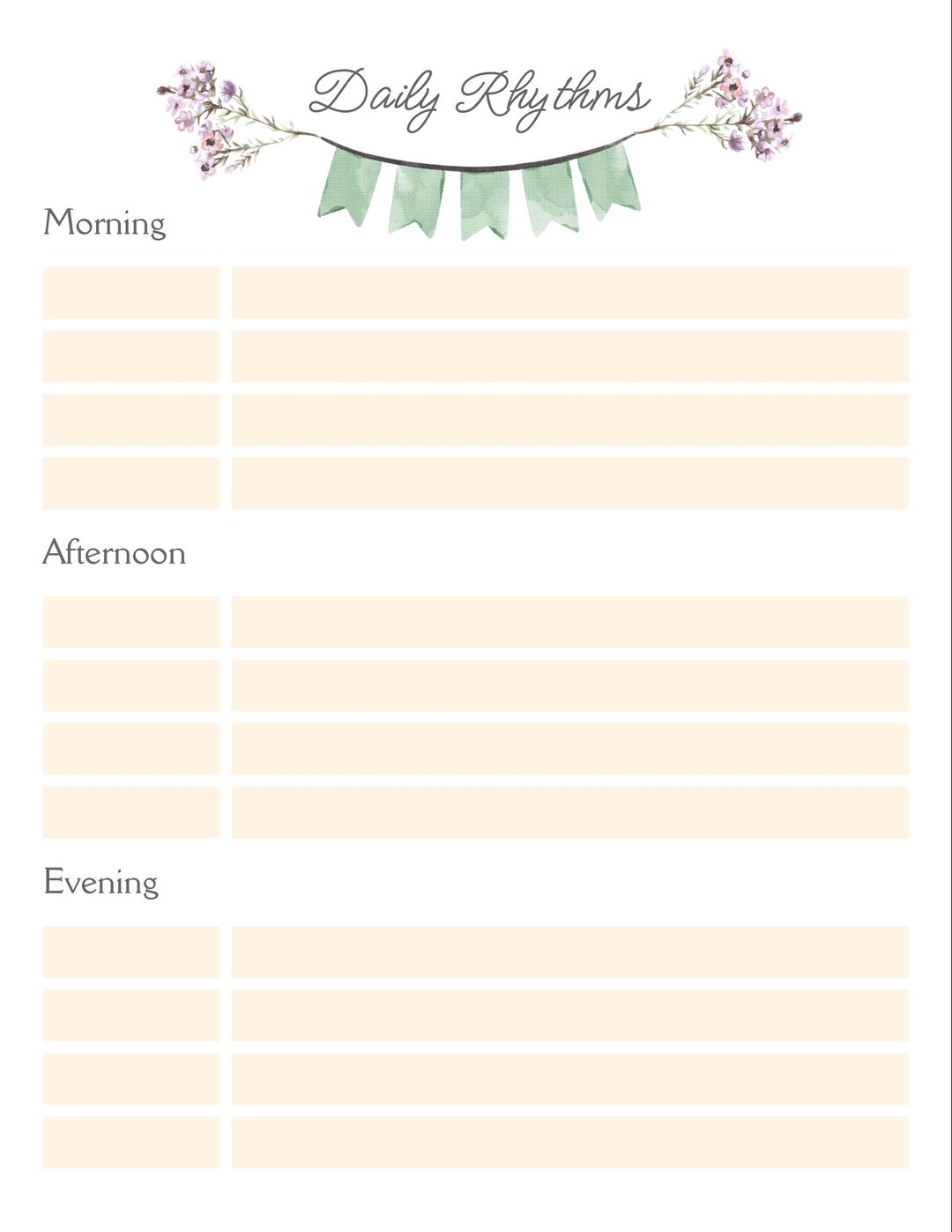Homeschool Daily Rhythm, Charlotte Mason, Instant Download, Printable ...