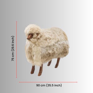 Choco Wooden Sheep, Statement Piece, Genuine Lambskin, Luxury Home ...