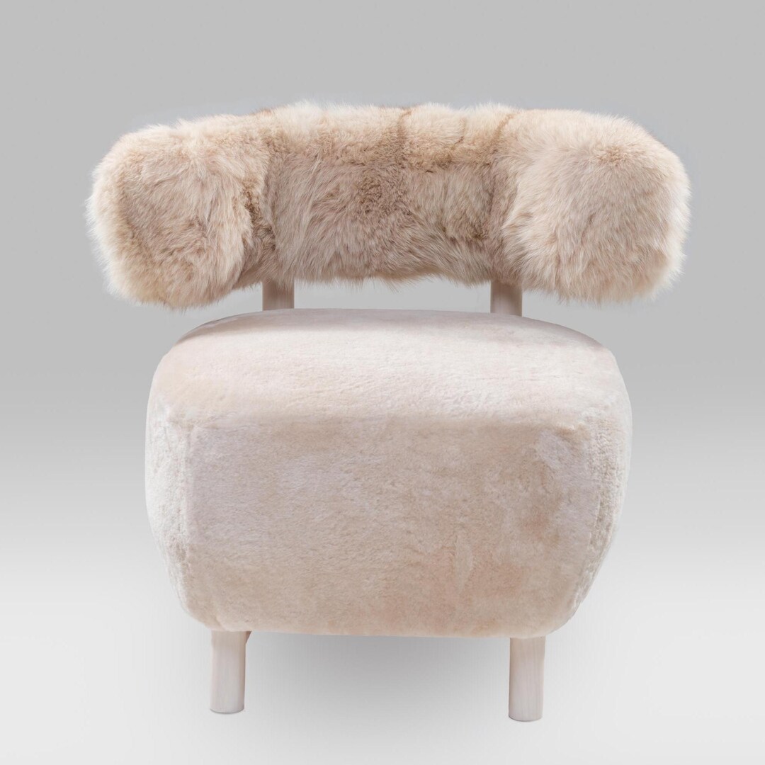 Vintage Fox Fur & Shaved Lambskin Chair - Artisan Home Finds, Statement ...
