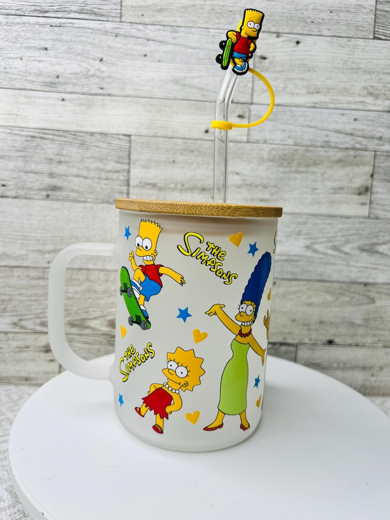 Bart Simpson Frosted Glass Cup. - Etsy