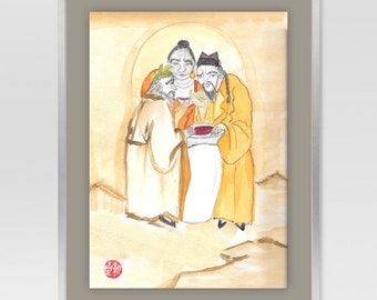 The Vinegar Tasters: Buddha Confucius Lao Tzu Print of - Etsy