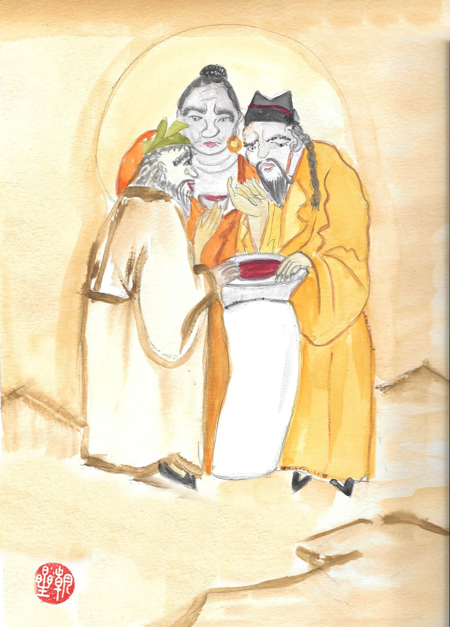 The Vinegar Tasters: Buddha, Confucius, Lao Tzu Painting, Tao of Pooh ...