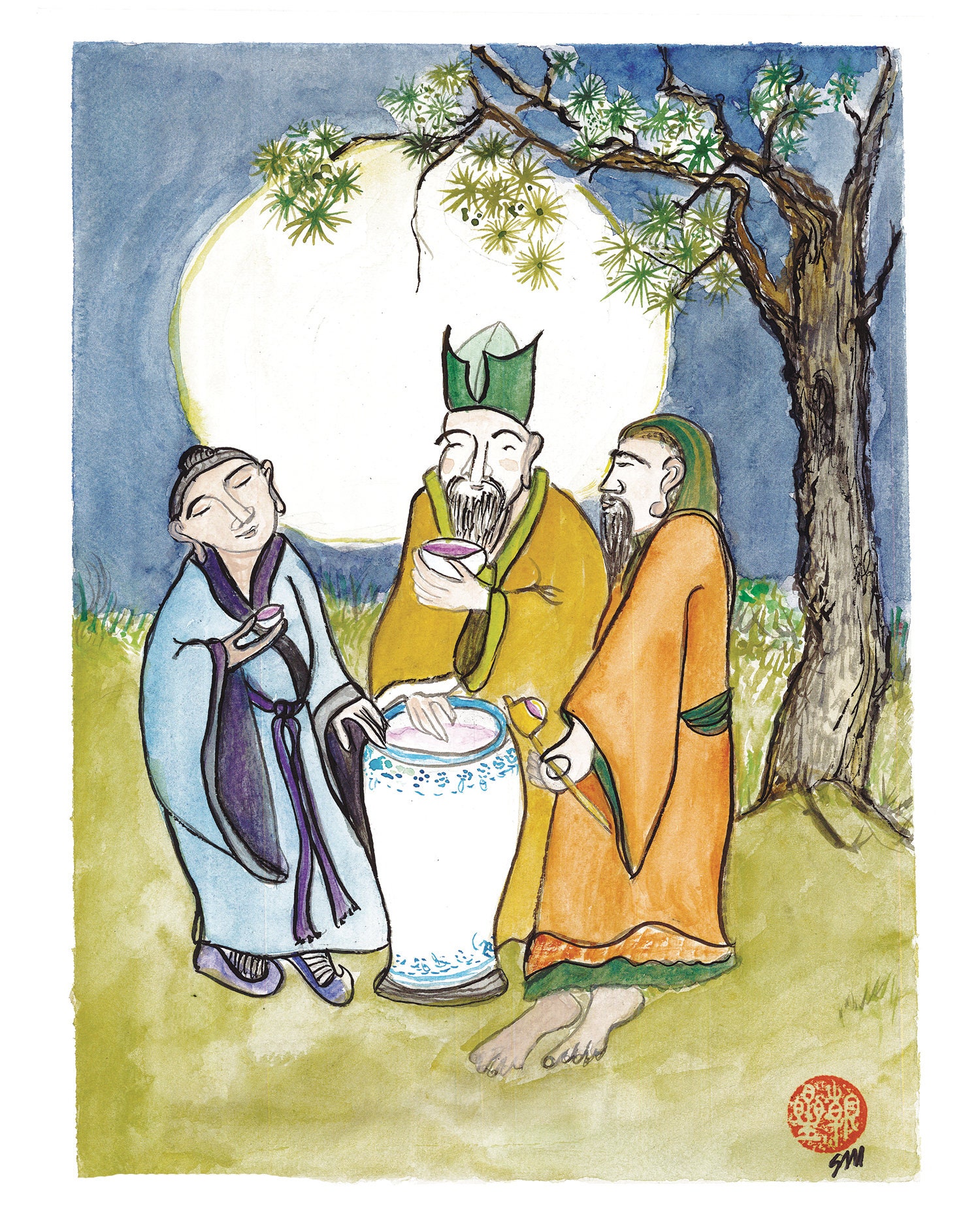 Three Vinegar Tasters: Buddha, Confucius, Lao Tzu, Print of Original ...
