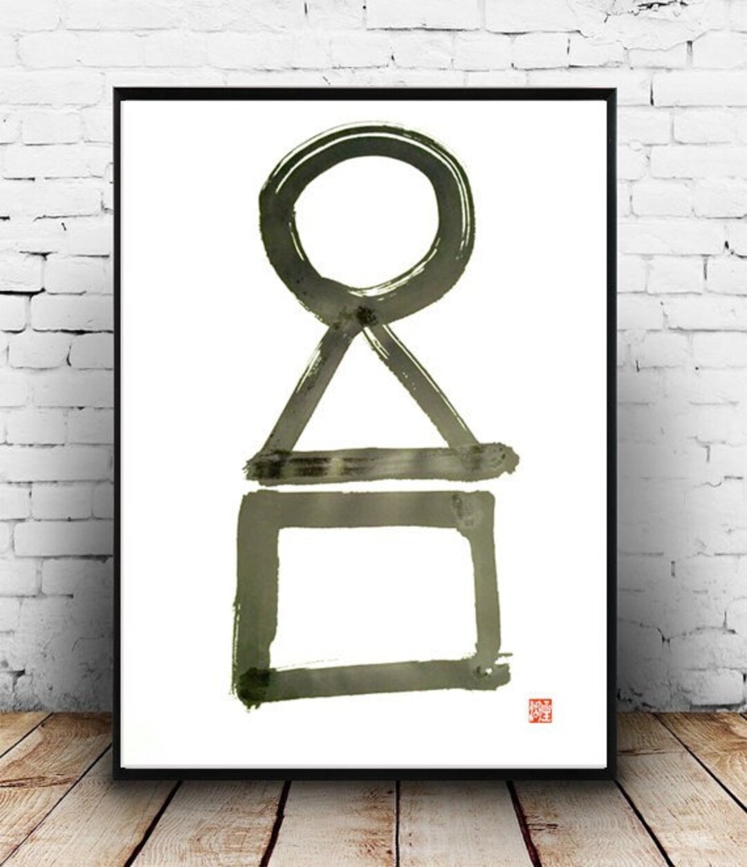 Circle, Enso, Triangle, Square, Large Zen Wall Painting on Paper ...