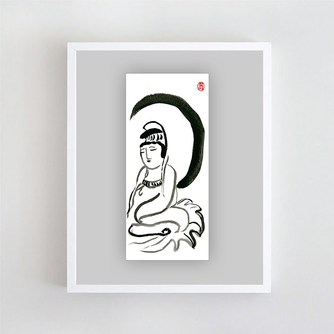 Goddess Art, Quan Yin, Kanzeon, Kannon, Kwan Yin Mother, Zen Brush Sumi ...