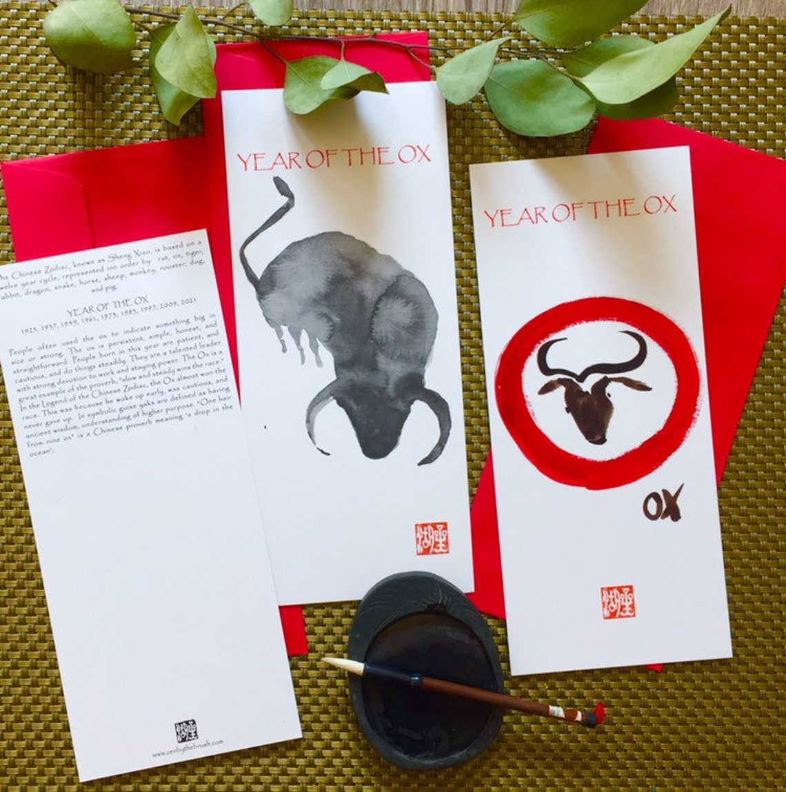Ox Bull Year of the Ox card for Losar and Chinese Lunar | Etsy