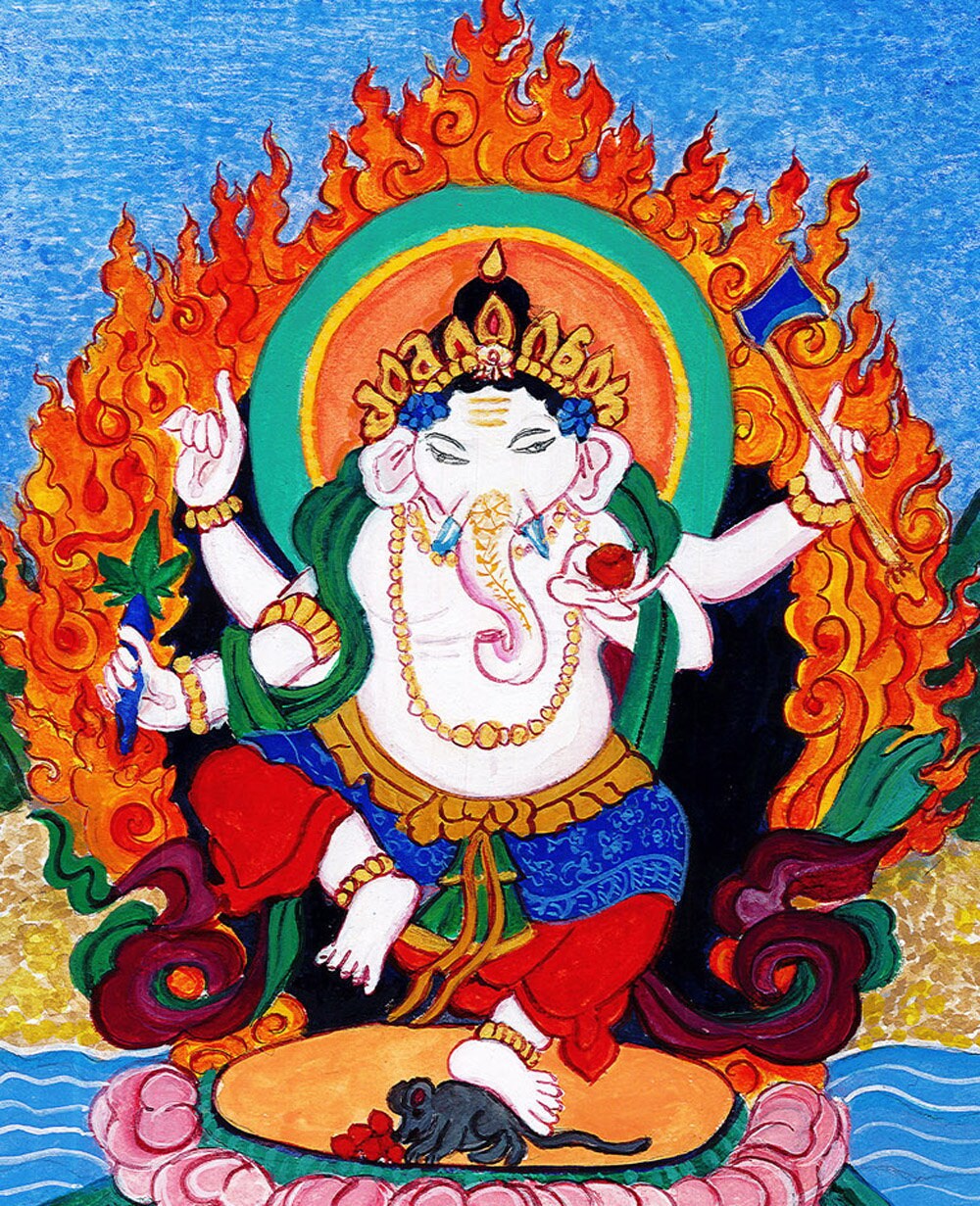 Ganesh Thangka Painting Hindu God Buddha Lord Ganesha Custom - Etsy