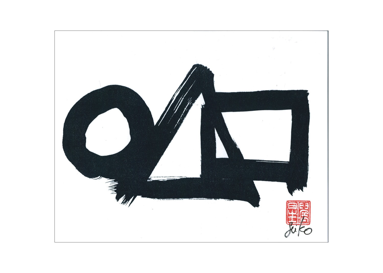 Art Print-circle Enso Triangle Square Zenbrush Art Sumi E - Etsy