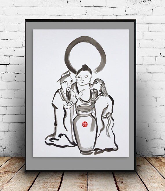 Three Vinegar Tasters: Buddha, Confucius, Lao Tzu, Print Poster of ...