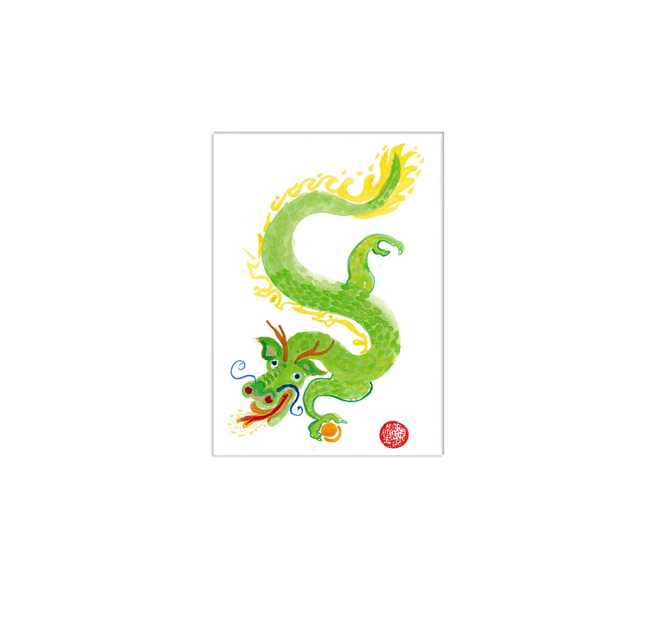 Green Chinese Dragon, Zen Dragon, Lunar Zodiac New Year of the Dragon ...