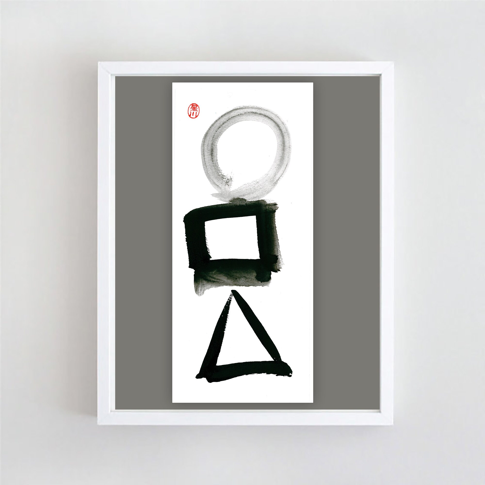 Enso Circle Triangle Square Zen Universe Original Sumi - Etsy
