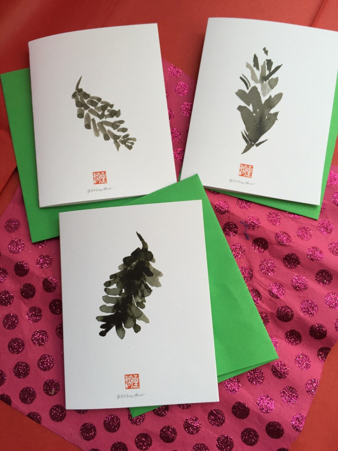 Pine Cones - Zen Greeting Cards, Zen Painting With Haiku, Japanese ...