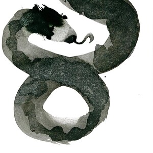 Snake, 2025 Chinese New Year of the Snake, Original Sumi-e Ink Painting ...