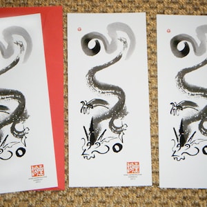 Dragon, Chinese New Year of the Dragon 2024 Zodiac Card, Postcard ...