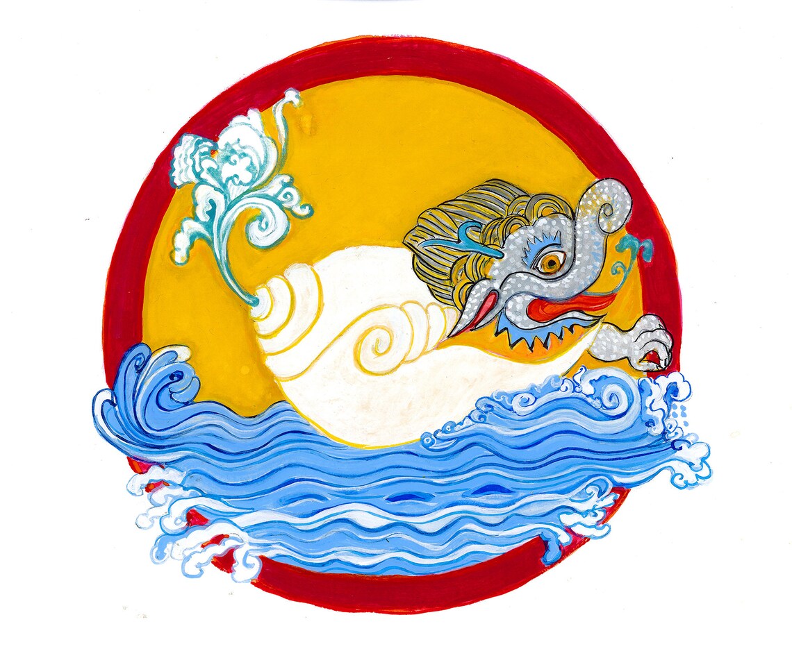 Makara Snail-Elephant VYALA Mythical Animals Custom Wall | Etsy