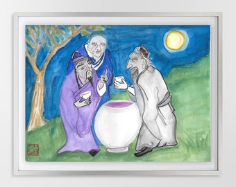 The Vinegar Tasters: Buddha Confucius Lao Tzu Print of - Etsy