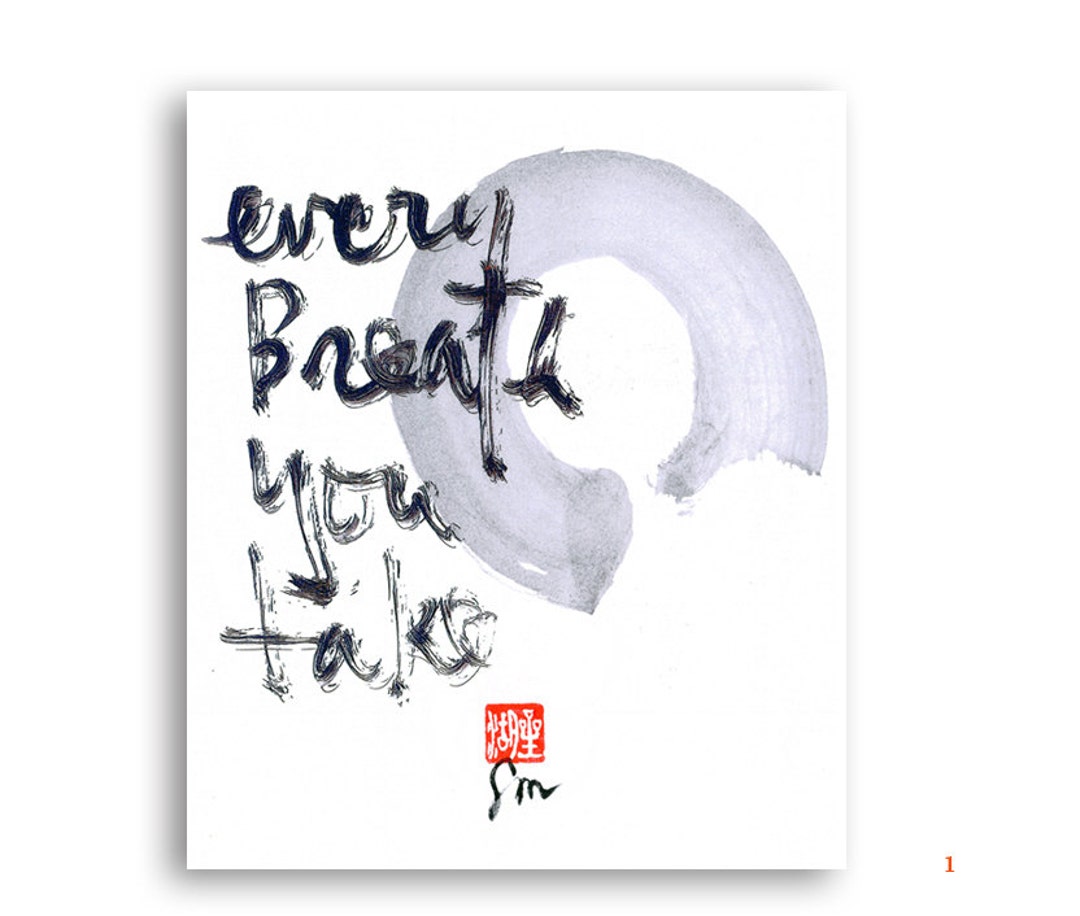 Enso, Zen Art Circle, Calligraphy Print Wall Art, Unique Enso Painting ...