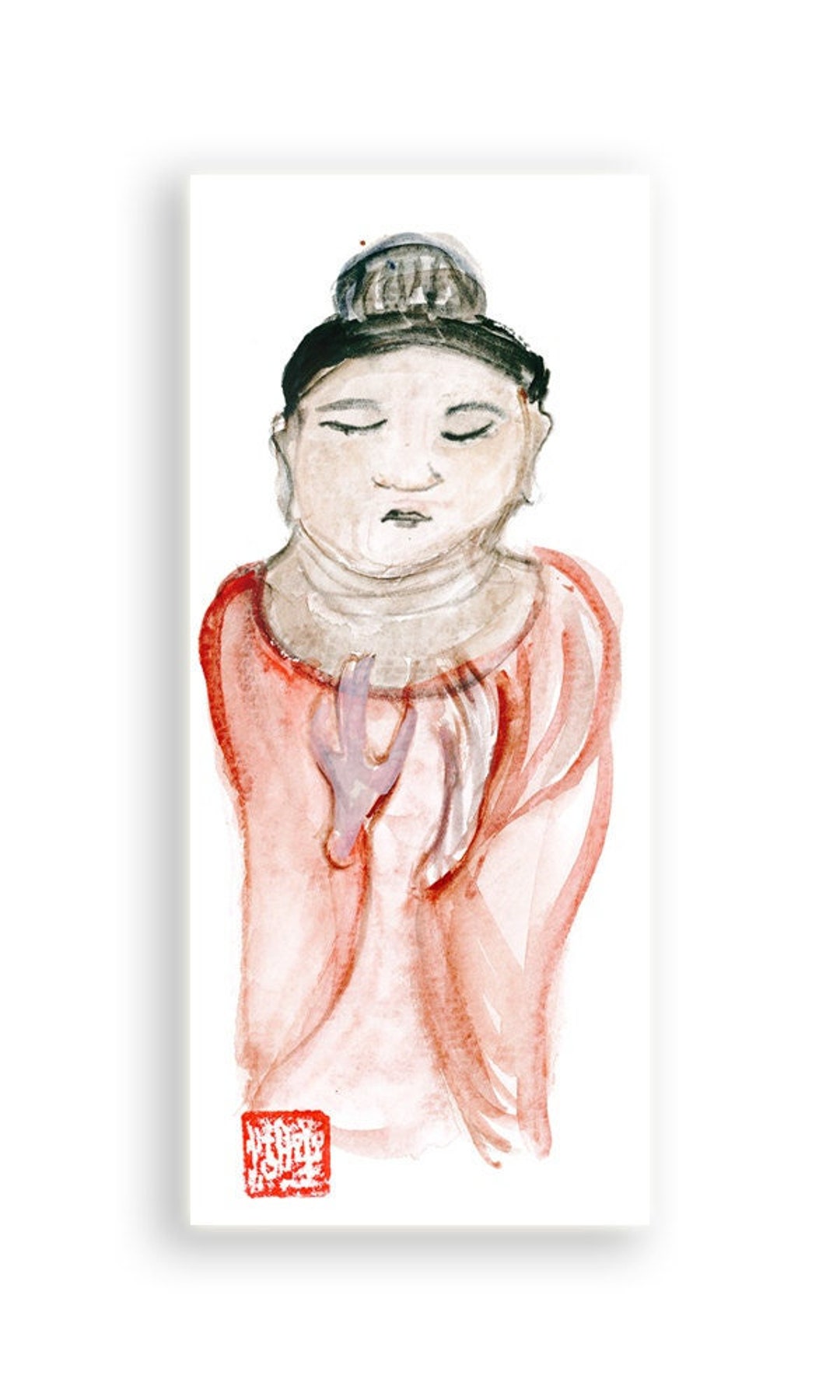Zen Buddha Zen Fine Art Sumi Ink and Watercolor Painting, Zen Decor ...