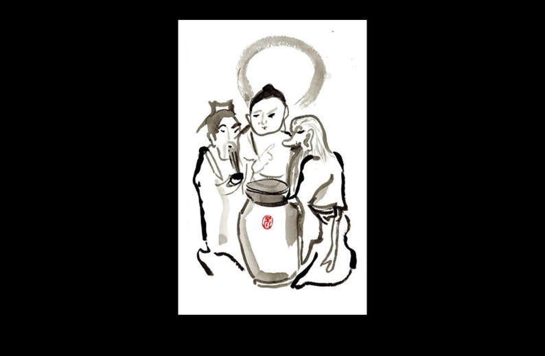 Three Vinegar Tasters: Buddha, Confucius, Lao Tzu, Print Poster of ...