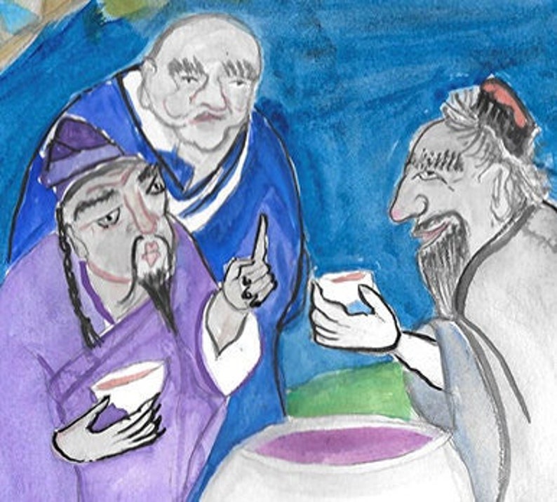 The Vinegar Tasters: Buddha Confucius Lao Tzu Painting Tao - Etsy