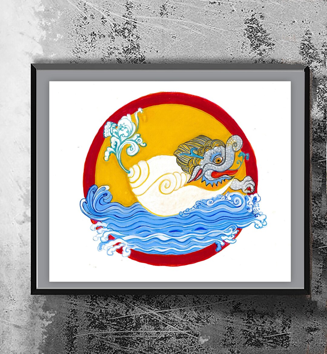 Makara Snail-elephant VYALA Mythical Animals, Custom Wall Art, Sacred ...