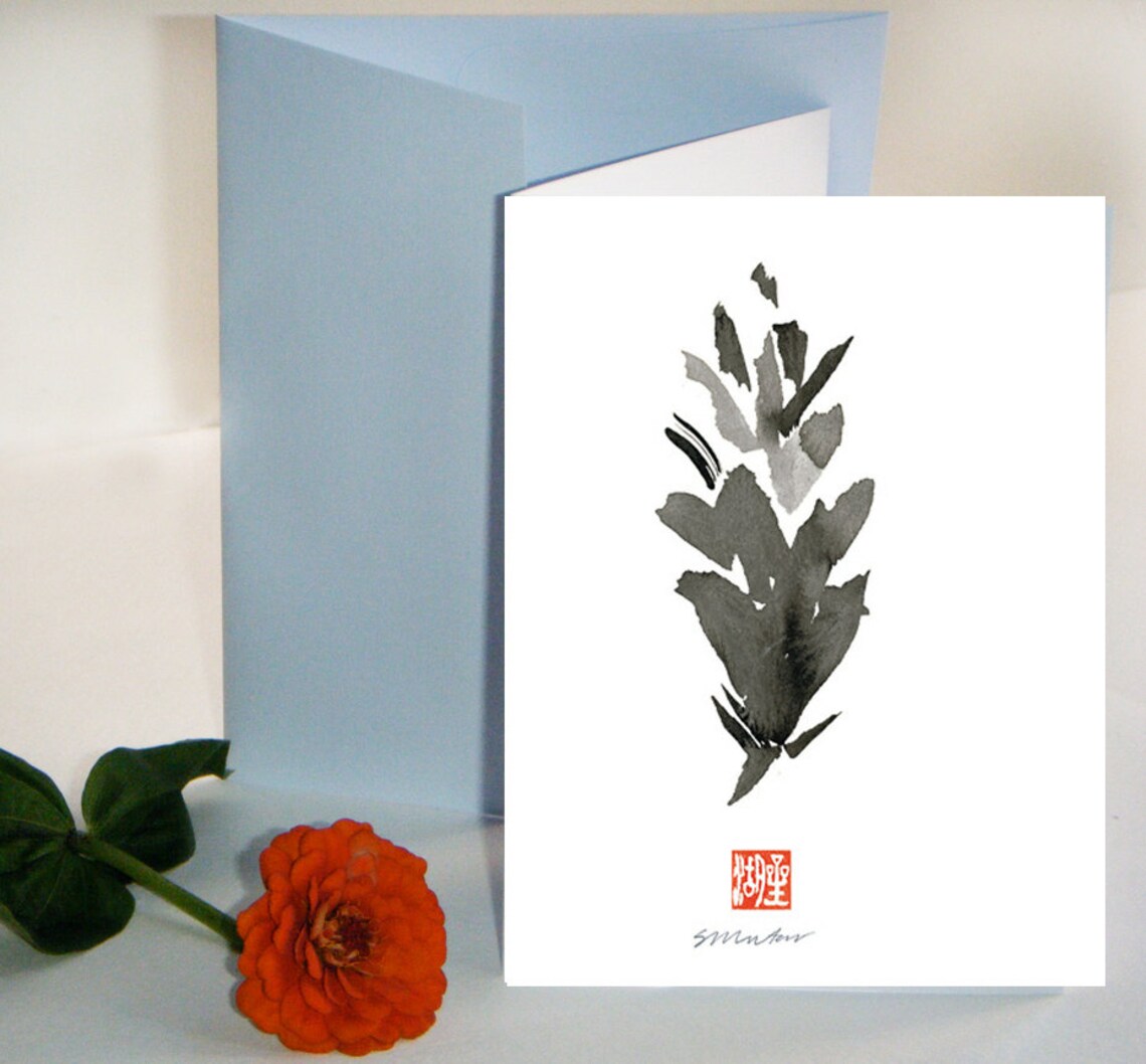 Pine Cones - Zen Greeting Cards, Zen Painting With Haiku, Japanese ...