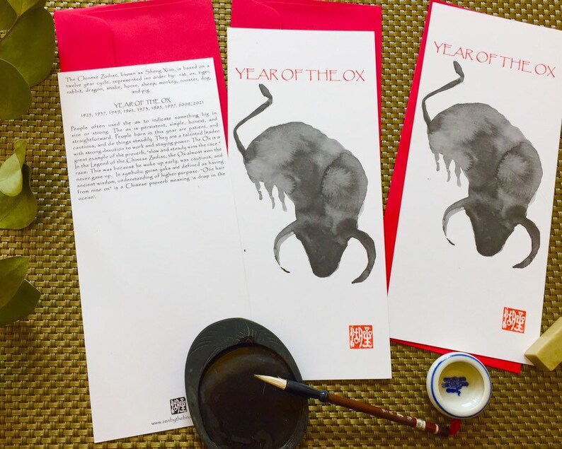 Ox Bull Year of the Ox Card for Losar and Chinese Lunar - Etsy Canada