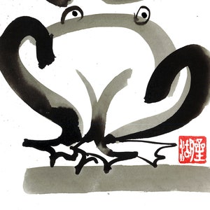 Frog Zen Painting, Basho's Frog Pond With Enso, Zen Sumi Ink Painting ...