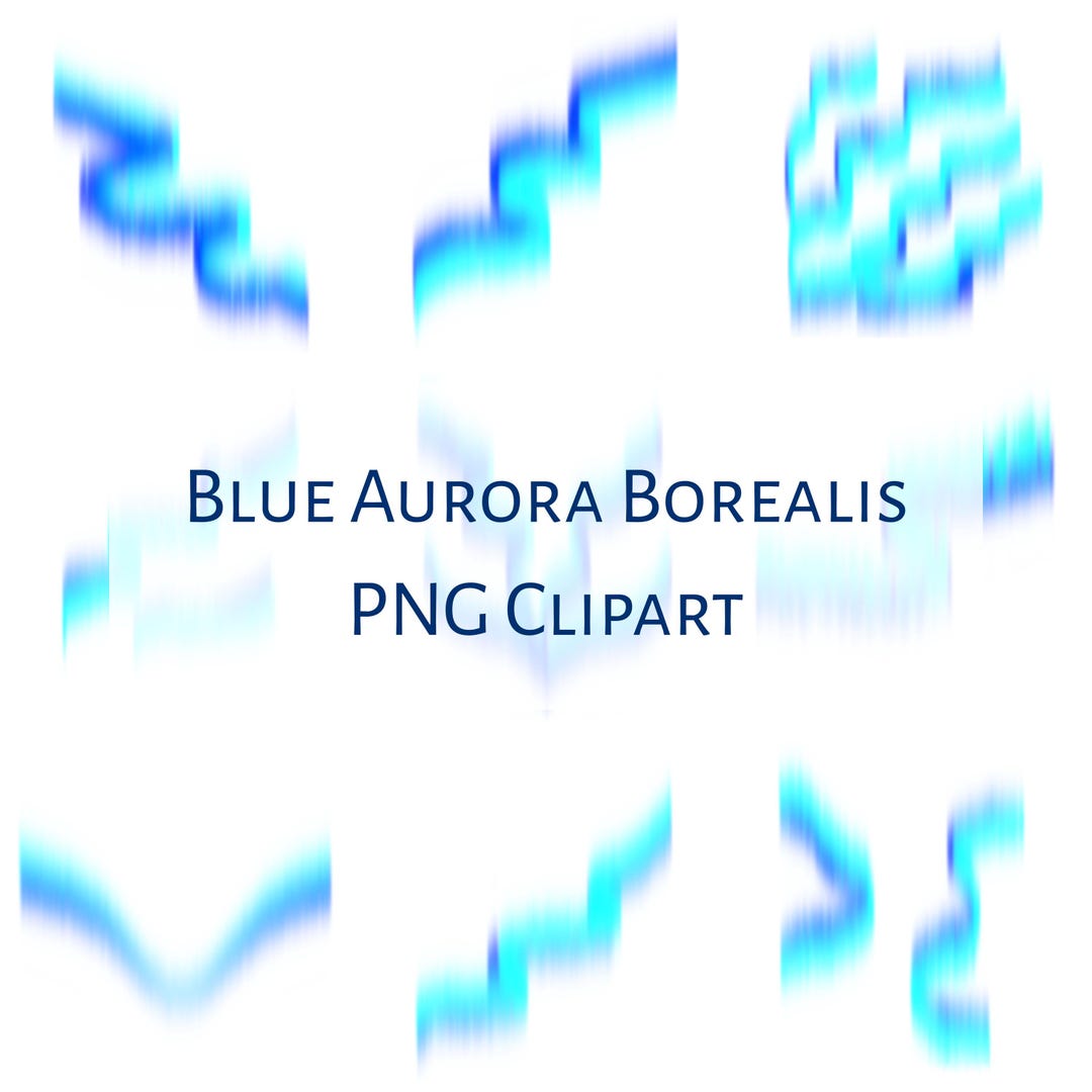 Blue Aurora Borealis PNG Clipart, 9 Digital Overlays, Northern Lights ...