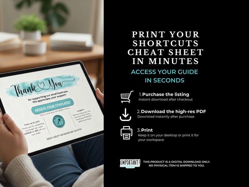 Canva Shortcuts Cheat Sheet – 100+ Windows Pro Commands, Digital ...