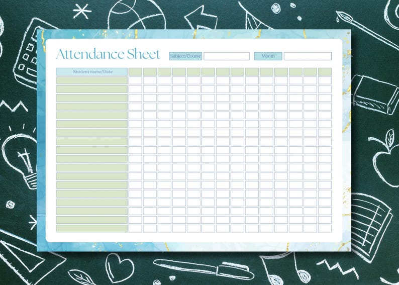 Classroom Attendance Sheet for Teachers Biweekely Tracker - Etsy