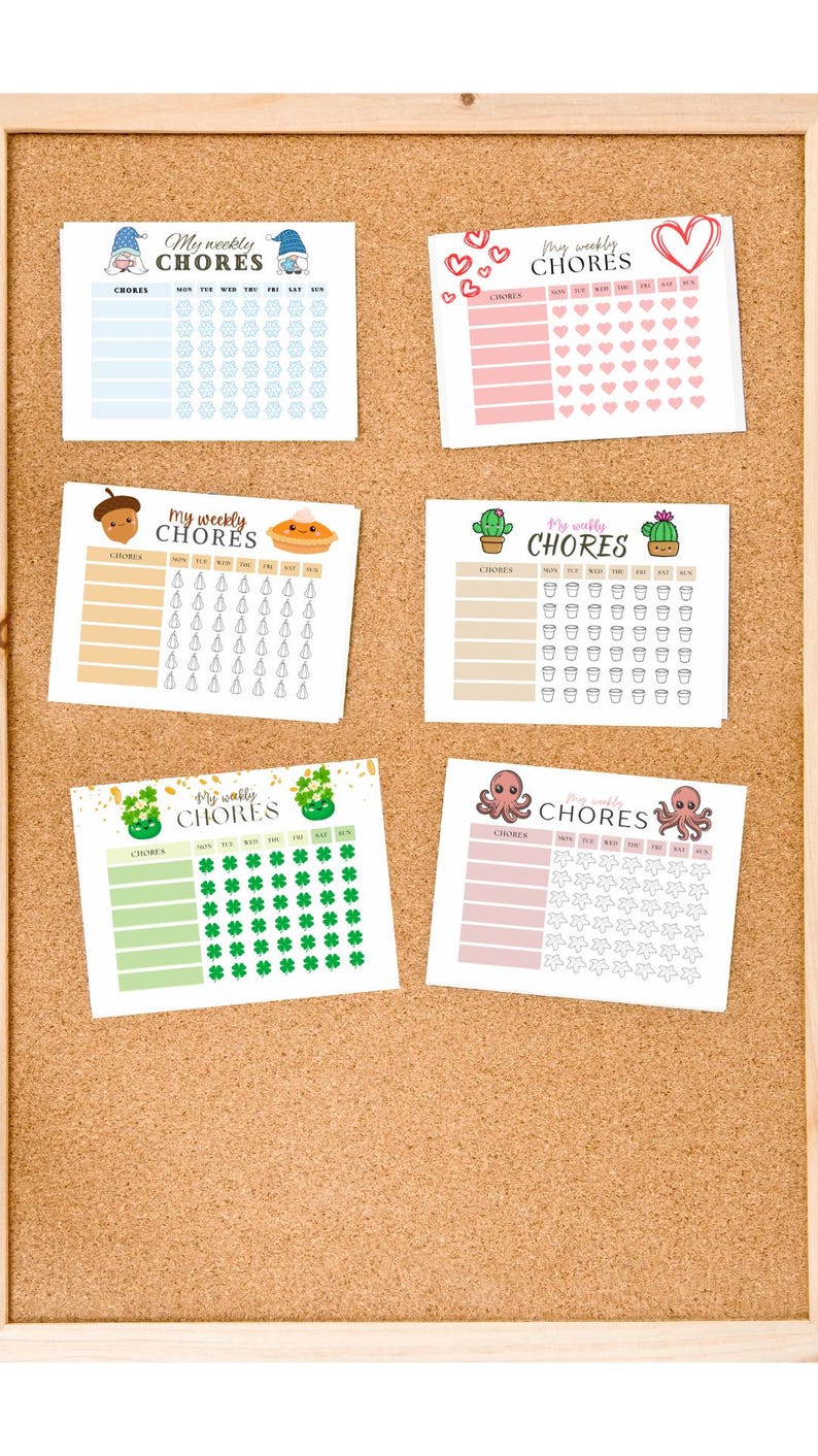 Valentine Weekly Chore Chart for Kids Festive Monthly Chart - Etsy