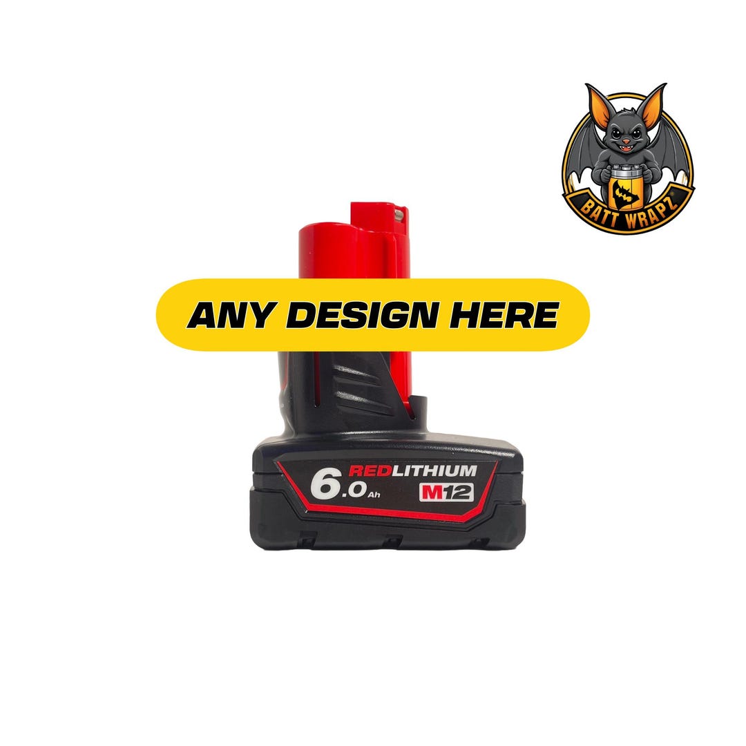 Milwaukee M12v 6ah Personalised Power Tool Battery Sticker - Etsy