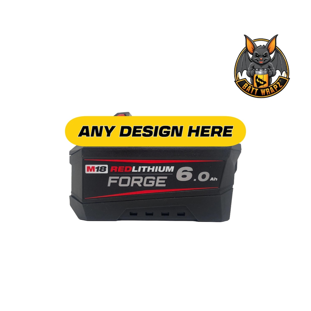 Milwaukee M18v Red Lithium Forge 6ah Personalised Power Tool Battery ...