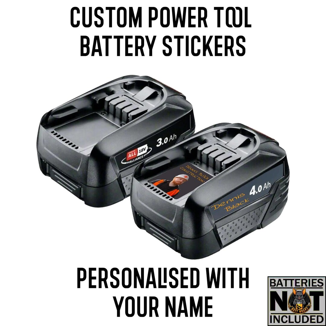 Bosch 18V 4.0ah Custom Battery Stickers - Personalised With Your Name ...