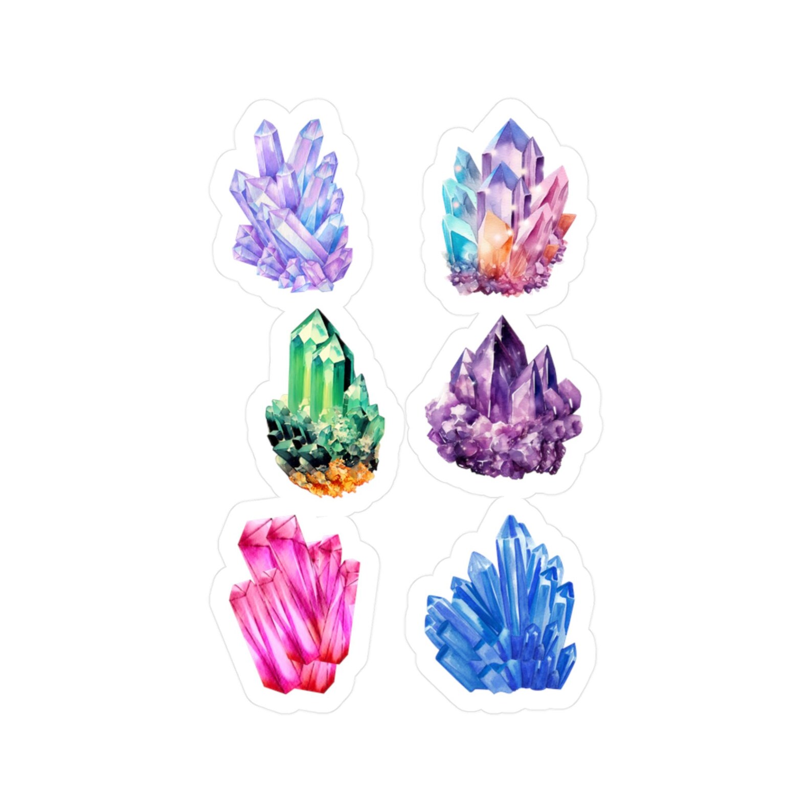 Crystal Pastel Colours Stickers, Mineral Kiss-cut Vinyl Decals for All ...