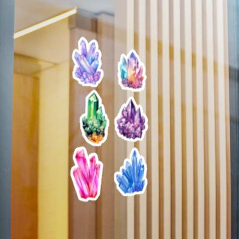Crystal Pastel Colours Stickers, Mineral Kiss-cut Vinyl Decals for All ...