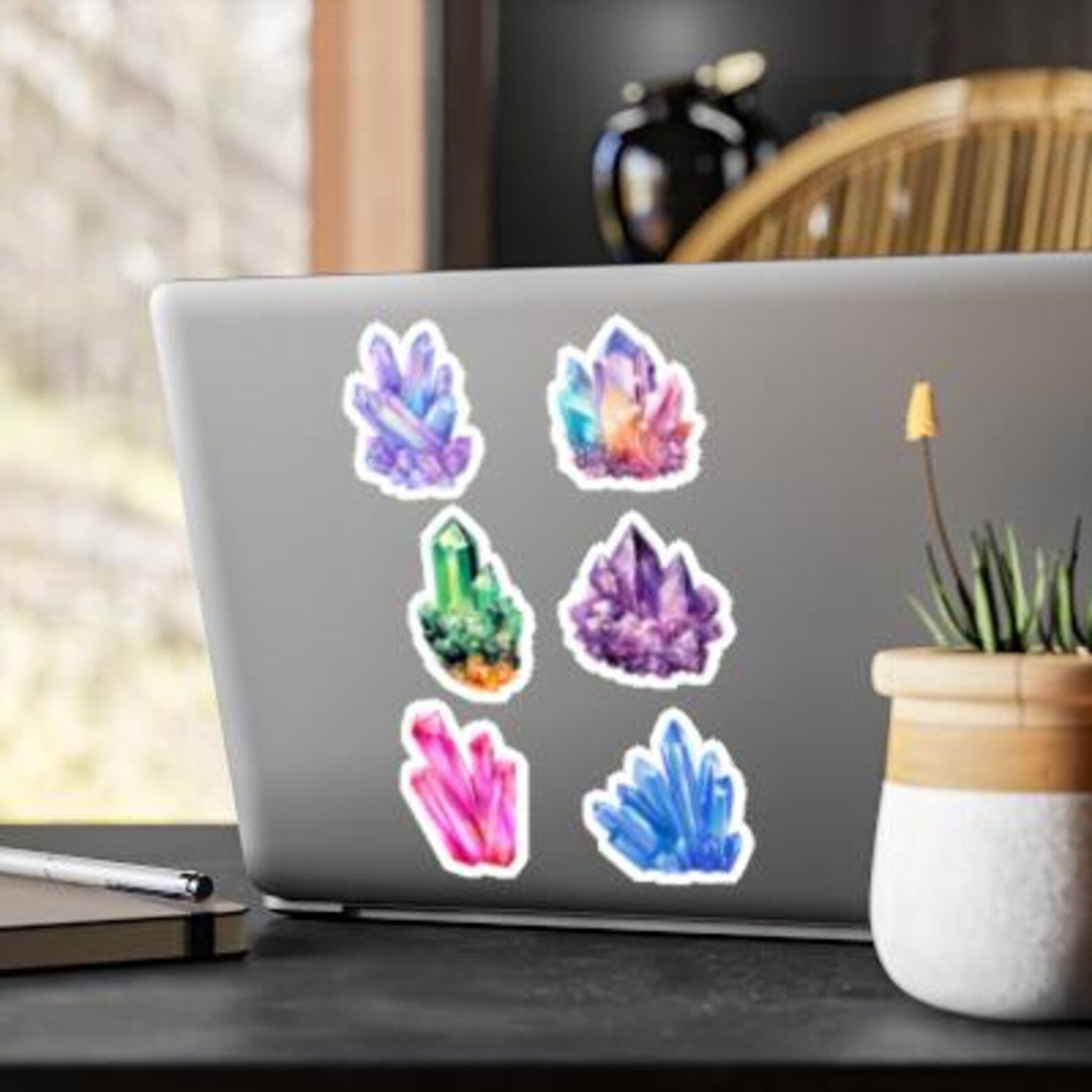 Crystal Pastel Colours Stickers, Mineral Kiss-cut Vinyl Decals for All ...